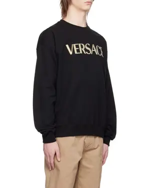 Versace Logo Embroidered Crewneck Sweatshirt