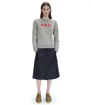 A.p.c. Flocked Logo Organic Cotton Sweatshirt