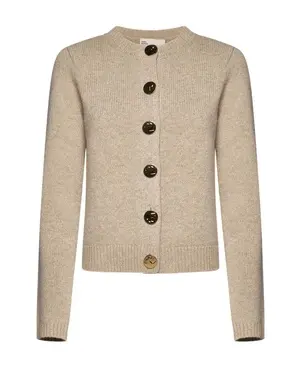 Tory Burch Logo Button Wool Cardigan
