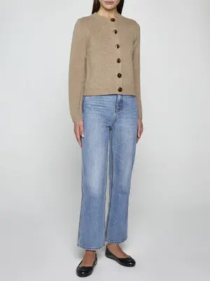 Tory Burch Logo Button Wool Cardigan