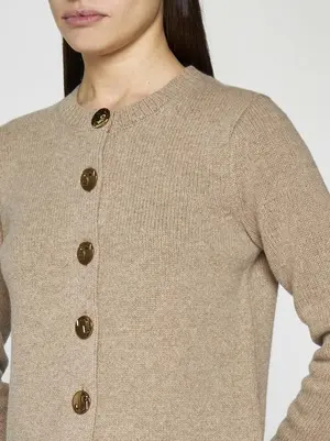 Tory Burch Logo Button Wool Cardigan