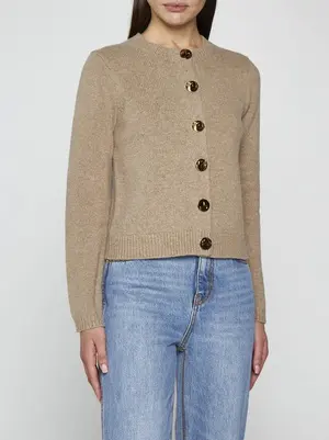Tory Burch Logo Button Wool Cardigan