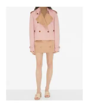 Burberry Gabardine Cropped Trench Coat