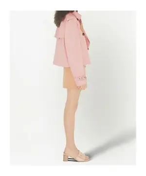 Burberry Gabardine Cropped Trench Coat