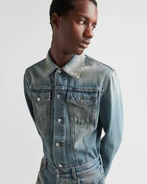 Prada Distressed Denim Trucker Jacket