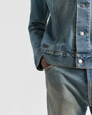Prada Distressed Denim Trucker Jacket