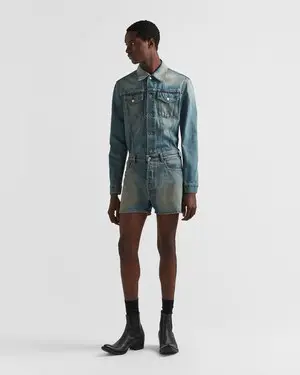 Prada Distressed Denim Trucker Jacket
