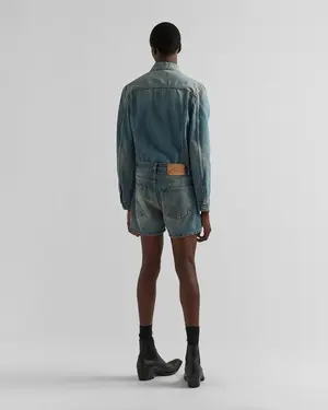 Prada Distressed Denim Trucker Jacket