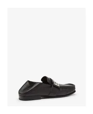 Fendi Leather Loafers With Palladium-plated Hardware - Black