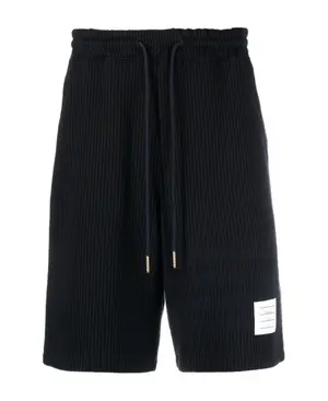 Thom Browne 4-bar Stripe Seersucker Track Shorts - Blue