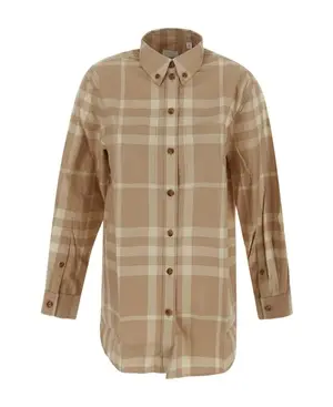 Burberry Classic Collar Checked Cotton Twill Shirt