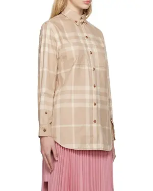 Burberry Classic Collar Checked Cotton Twill Shirt