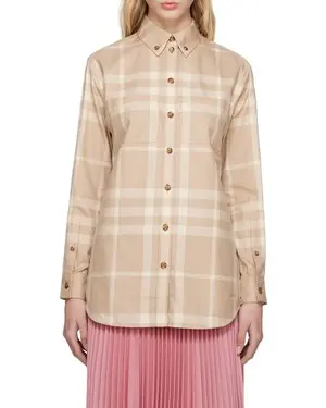 Burberry Classic Collar Checked Cotton Twill Shirt