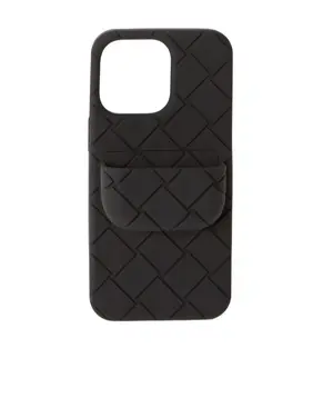 Bottega Veneta Intreccio Iphone 13 Pro Mobile Phone Case - Black
