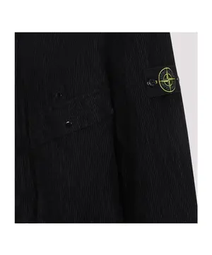 Stone Island Corduroy Patch-pocket Shirt - Black