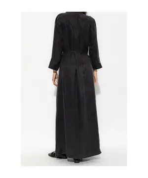 GANNI V-neck Maxi Dress With Flap Pockets