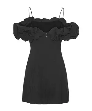ROTATE BY BIRGER CHRISTENSEN Crepe Ruffled Mini Dress