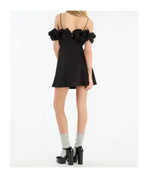 ROTATE BY BIRGER CHRISTENSEN Crepe Ruffled Mini Dress