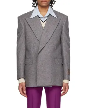Gucci Logo Patch Tailored Jacket