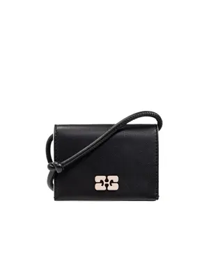 GANNI Strapped Card Case - Black