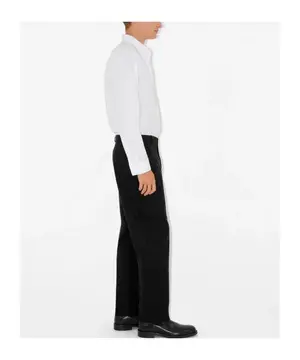 Burberry Oversized Cotton Trousers With Equestrian Knight Embroidery