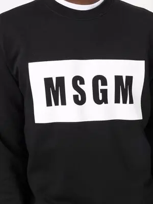 MSGM Logo-print Cotton Sweatshirt - Black