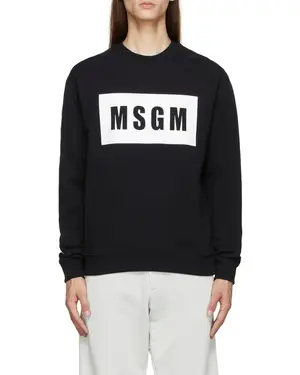 MSGM Logo-print Cotton Sweatshirt - Black