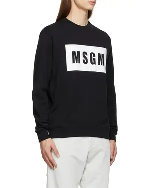 MSGM Logo-print Cotton Sweatshirt - Black