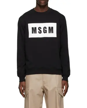 MSGM Logo-print Cotton Sweatshirt - Black
