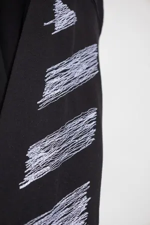 Off-White Embroidered Diagonal Stripe Hoodie