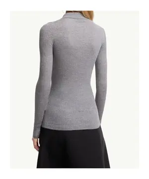 Moncler Ribbed Long-sleeve Polo Shirt