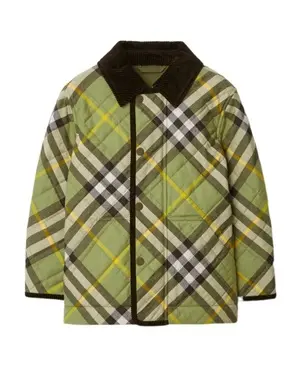 Burberry Quilted Jacket With Corduroy Collar