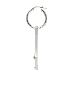 Prada Triangle Logo Hoop Earrings