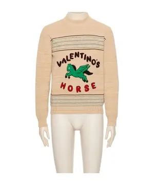 Valentino Garavani Pegasus Embroidered Striped Sweater