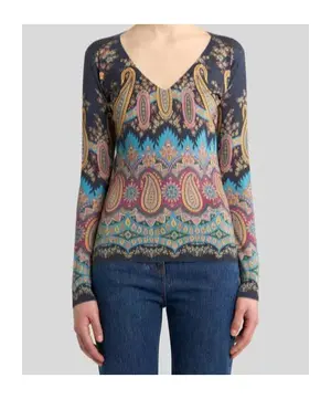 Etro Paisley-print V-neck Sweater