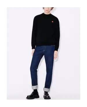 Kenzo Boke Flower Crest Embroidered Knitted Sweater