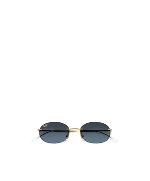Ray-ban Oval Frame Rimless Sunglasses - Gold