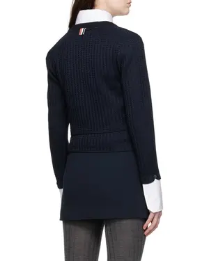 Thom Browne Four-bar Cropped Cardigan