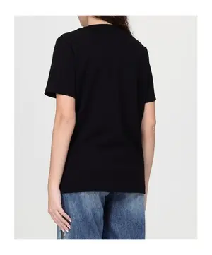 Elisabetta Franchi Loose Fit Crewneck T-shirt With Embossed Design - Black