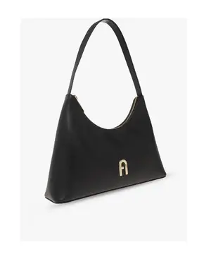 Furla Diamante Zipped Small Shoulder Bag - Black