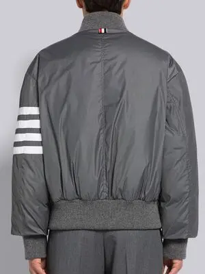 Thom Browne 4-bar Striped Zipped Bomber Jacket