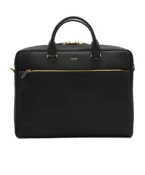TOM FORD Logo Printed Zipped Briefcase - Black
