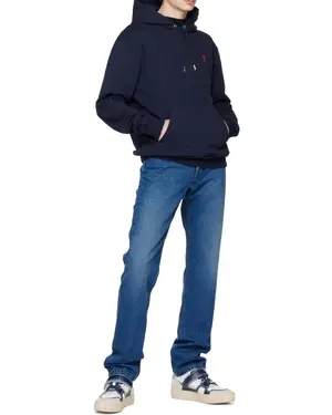 AMI Paris De Coeur Drawstring Hoodie - Blue