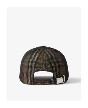 Burberry Mesh-overlay Checked Curved Peak Baseball Cap