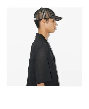 Burberry Mesh-overlay Checked Curved Peak Baseball Cap