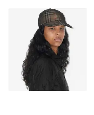 Burberry Mesh-overlay Checked Curved Peak Baseball Cap