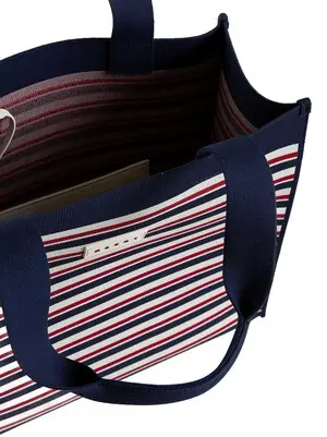 Marni Logo Patch Striped Tote Bag
