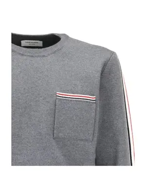 Thom Browne Striped Inlaid Round Neck Sweater