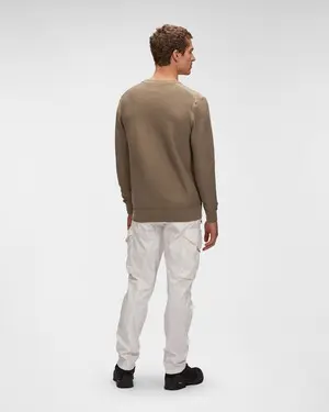 C.P. COMPANY Lens Detail Crew Neck Jumper - Brown
