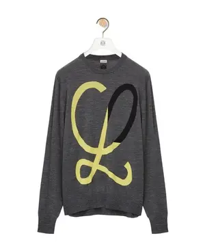 Loewe L Intarsia Wool Sweater - Gray